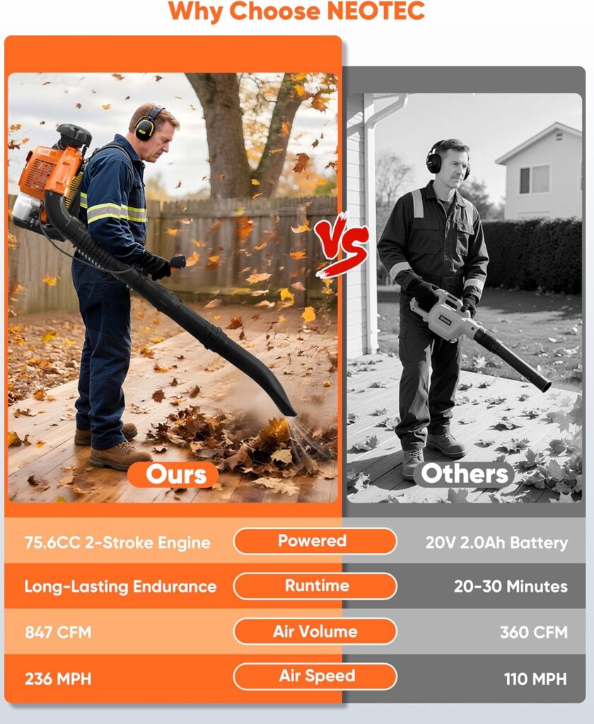 75.6cc Gas Leaf Blower Backpack 847CFM review | Leaf Blowers Review